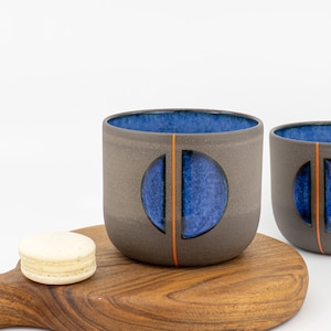 Handmade Ceramic Coffee Mug: Wheel Thrown Stoneware, Artistic Design - Etsy