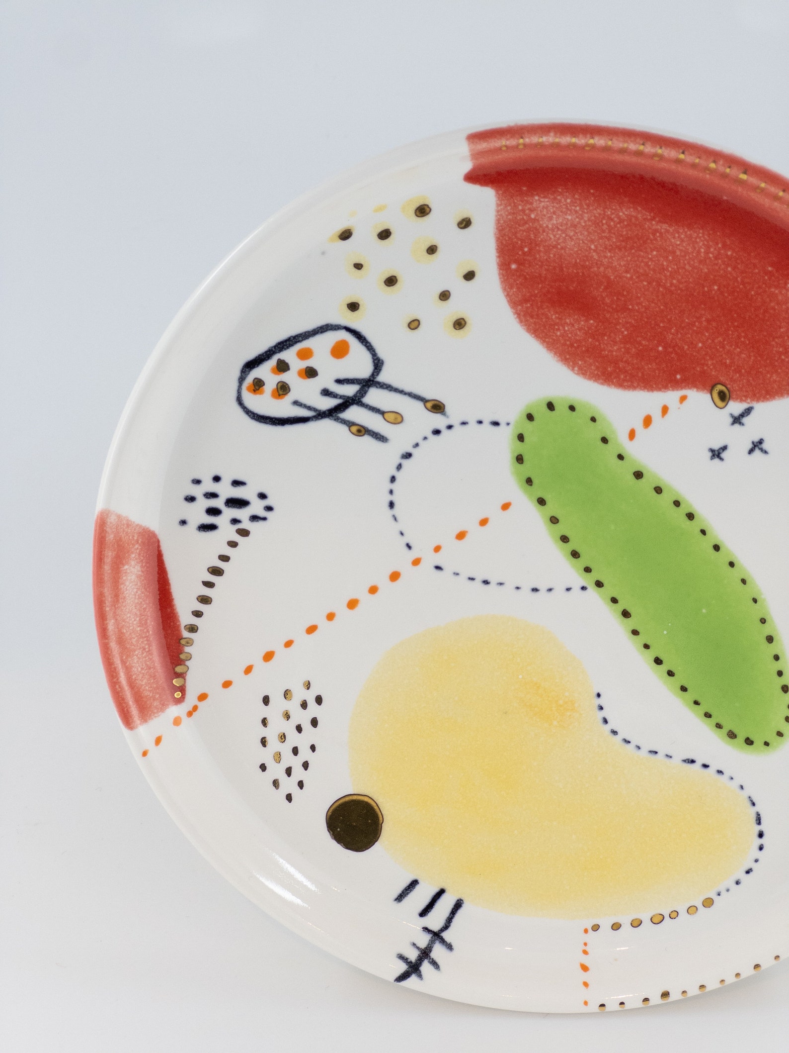Hand Painted Cute Porcelain Plate With Gold Details Unique Wedding Gift ...