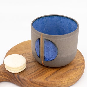 Handmade Ceramic Coffee Mug: Wheel Thrown Stoneware, Artistic Design - Etsy