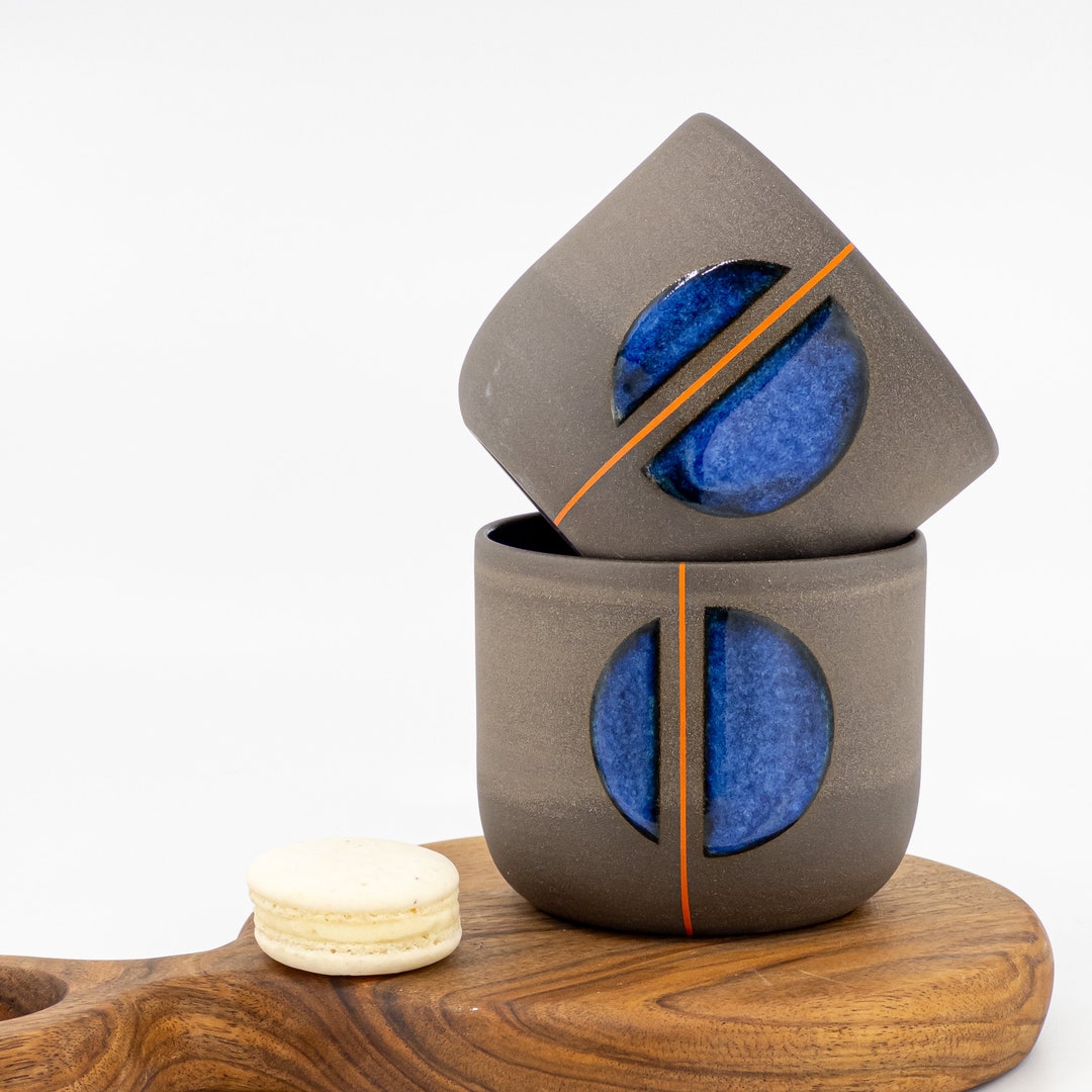 Handmade Ceramic Coffee Mug: Wheel Thrown Stoneware, Artistic Design - Etsy