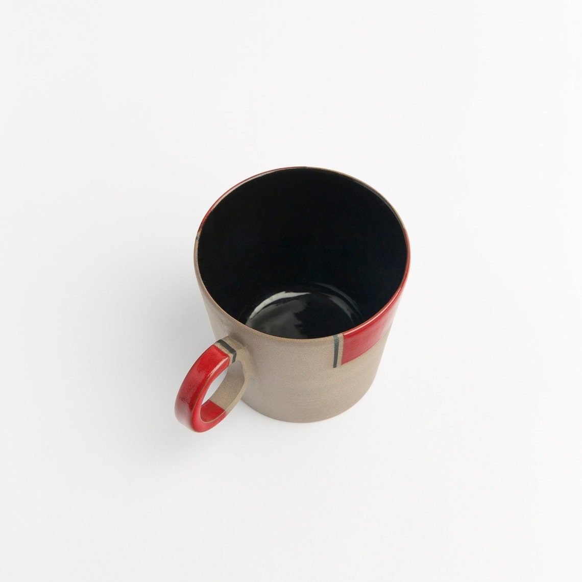 Red Handmade Stoneware Mug Set Red Contemporary Pottery Mug - Etsy