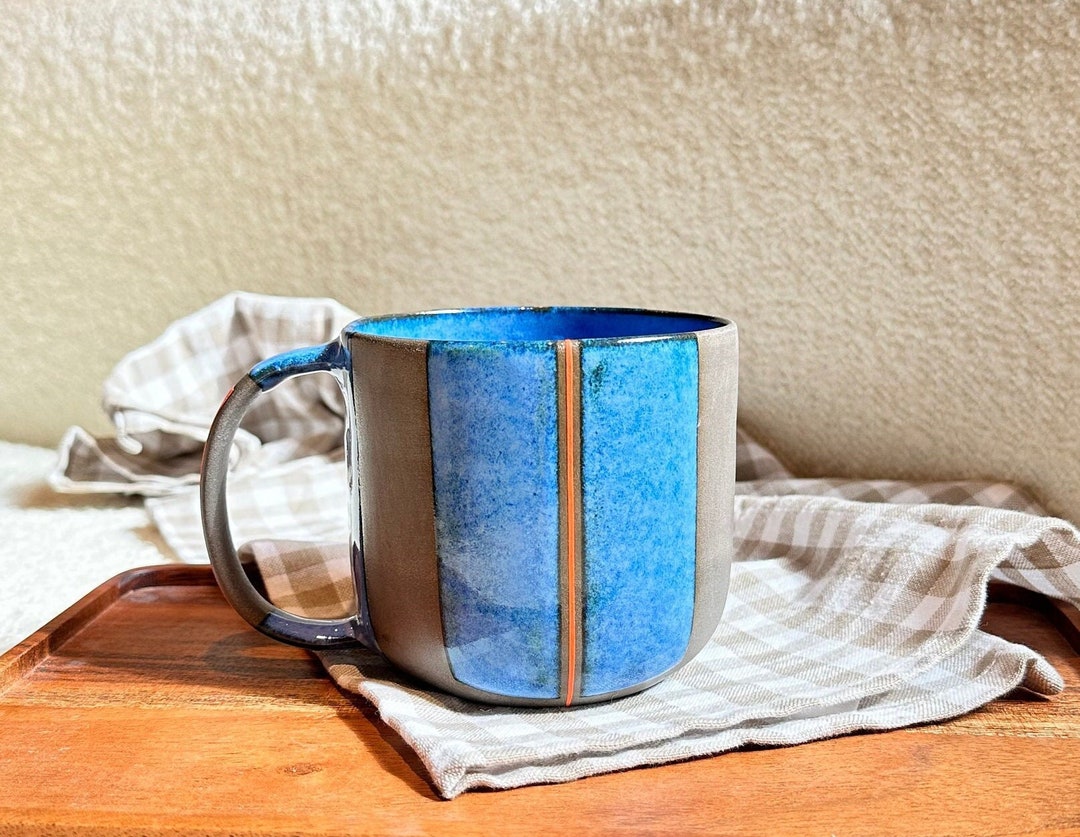 Large Handmade Ceramic Coffee Mug: Wheel Thrown Stoneware, Rustic ...