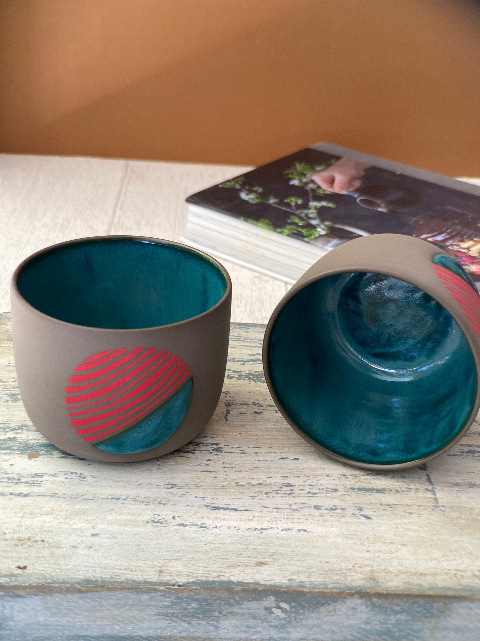 Hand Painted Artisan Mug Unique Stoneware Handmade Cup Perfect for Tea ...