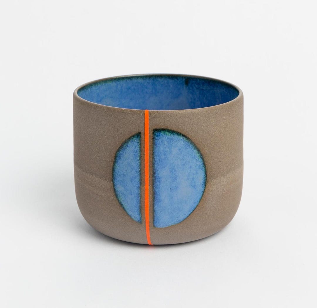 Handmade Ceramic Coffee Mug: Geometric Art, Minimalist Decor - Etsy