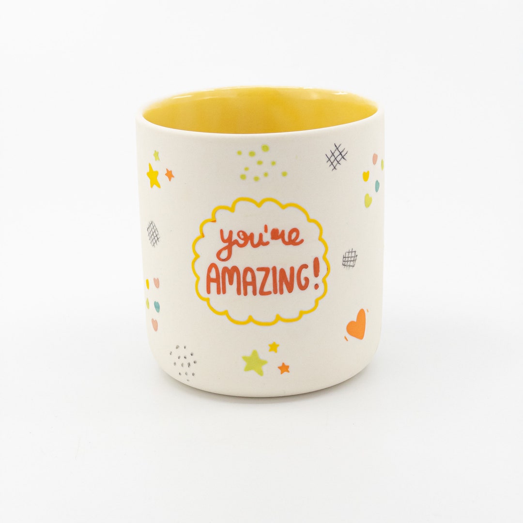 Handmade Motivational Mug Cute Ceramic Coffee Cup With Inspirational ...