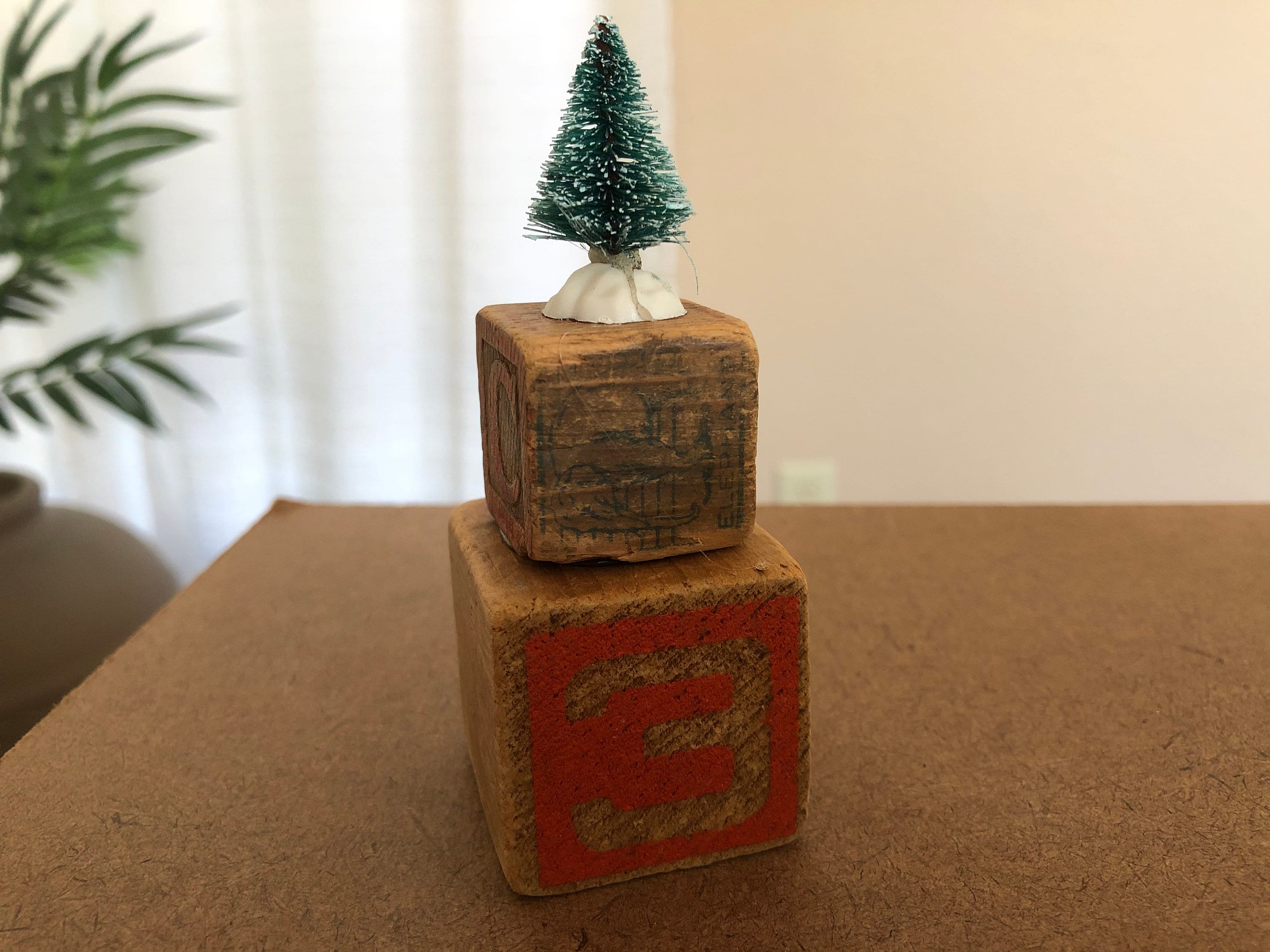 Wooden Block Christmas Tree Decorations - Etsy