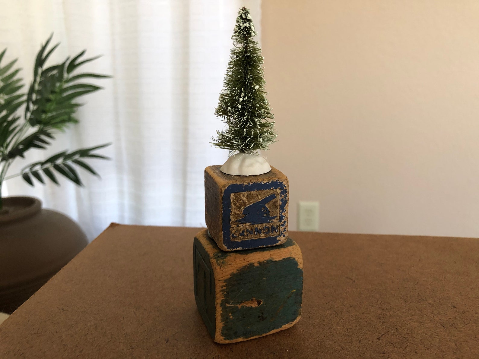 Wooden Block Christmas Tree Decorations - Etsy