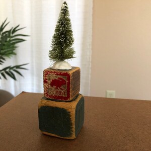 Wooden Block Christmas Tree Decorations - Etsy