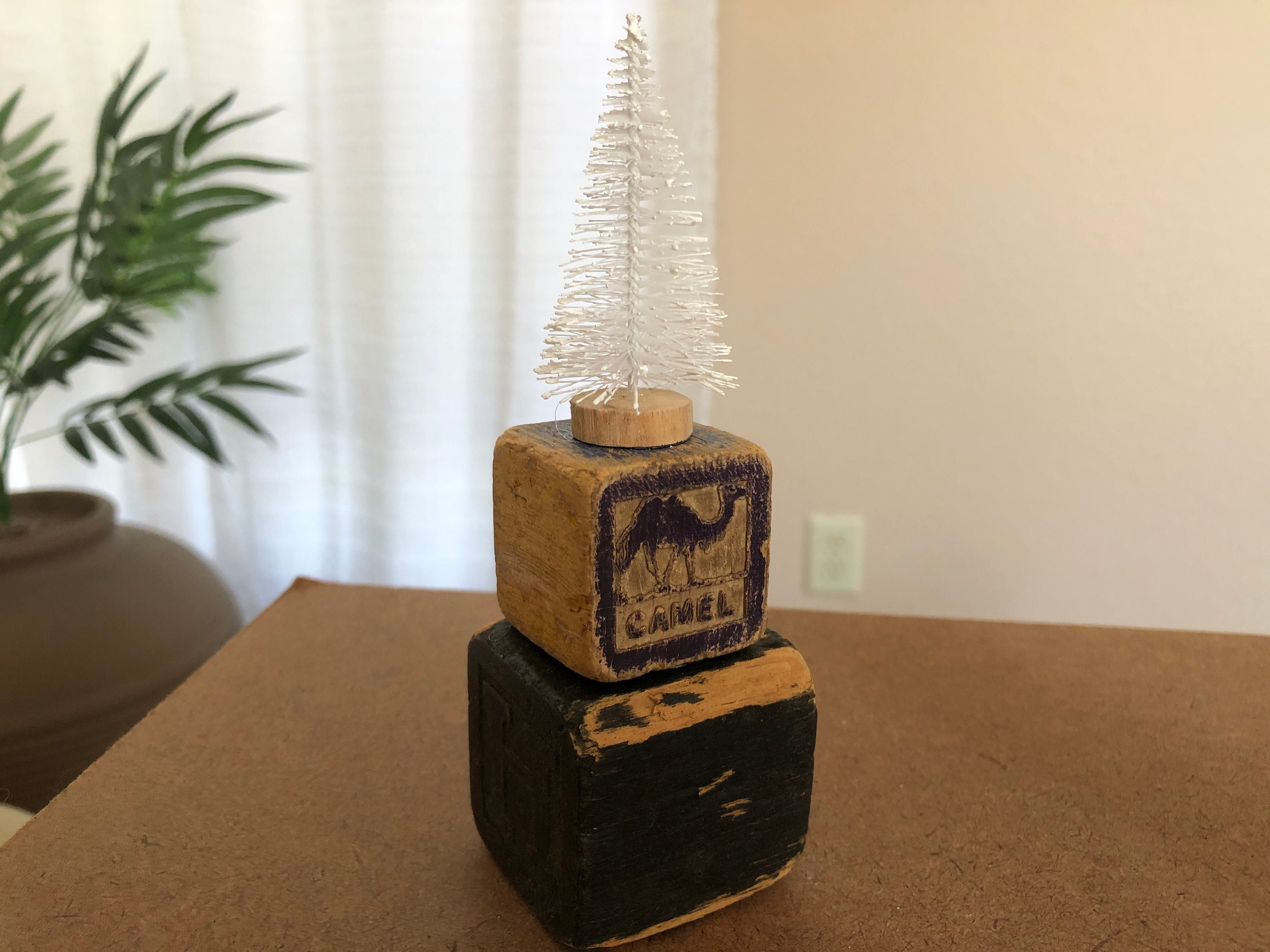 Wooden Block Christmas Tree Decorations - Etsy