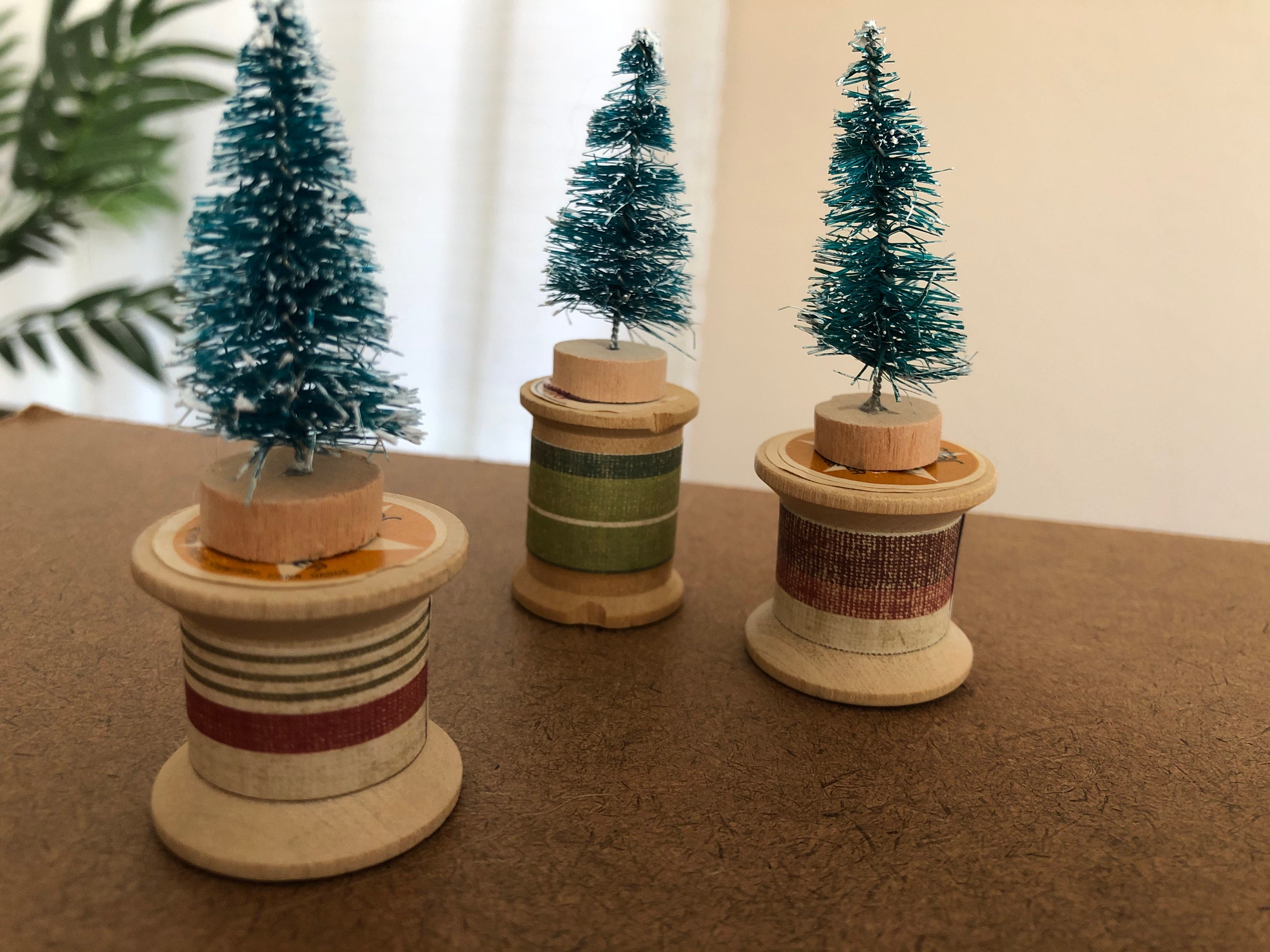 Wooden Spool Christmas Tree Decorations - Etsy