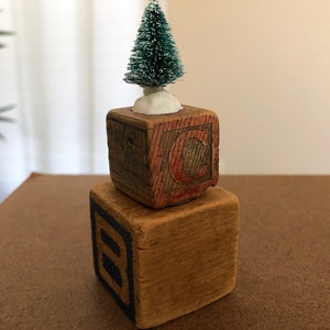 Wooden Block Christmas Tree Decorations - Etsy