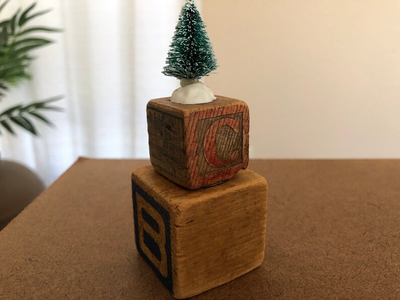 Wooden Block Christmas Tree Decorations - Etsy