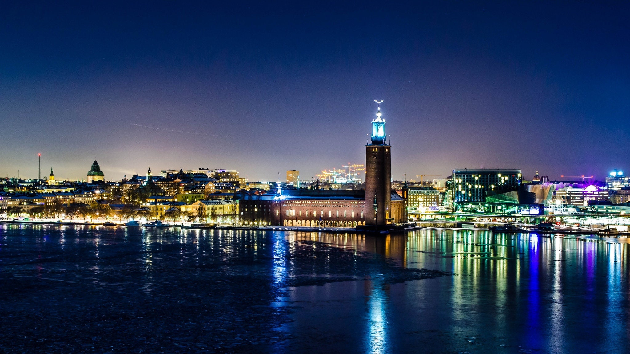 STOCKHOLM SWEDEN CITY Night View Canvas Wall Art | Etsy