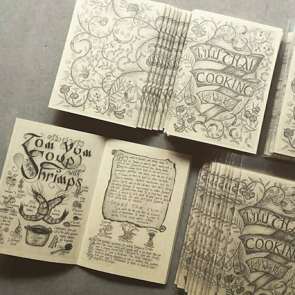 Cookbook Art - Etsy