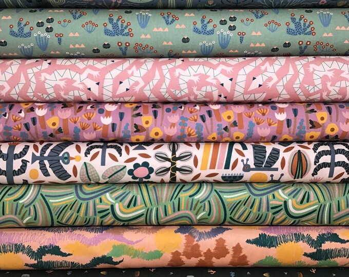 YUMA by Leah Duncan 8 Piece / 8 Yard Bundle Cloud9 Sonora Hills Desert Cactus Lizards Florals ...