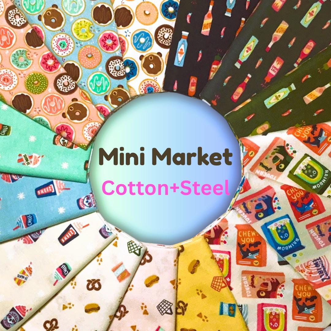 Mini Market | FQ Bundle | Cotton Fabric | Cotton+steel | Donuts, Cereal ...