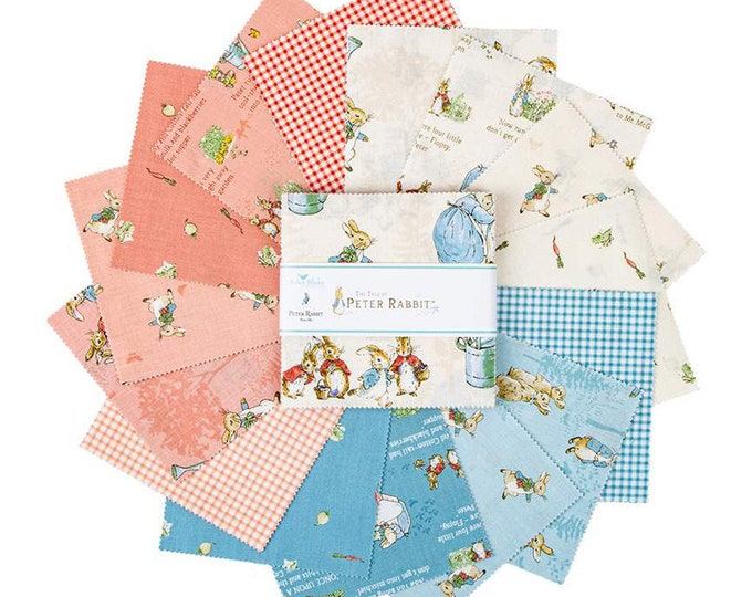 The Tale of Peter Rabbit | 5"x5" Charm Pack | Cotton Fabric | Beatrix ...