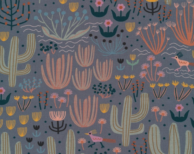 NEW YUMA Saguaro Sunset Cactus Flowers Leah Duncan Cloud9 Modern Fabric ...