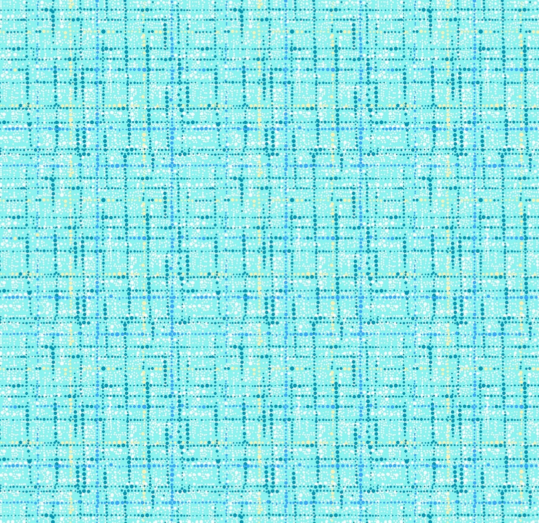 COCO AQUA Blue Cotton Fabric Michael Miller Grid Texture Blender Basics ...