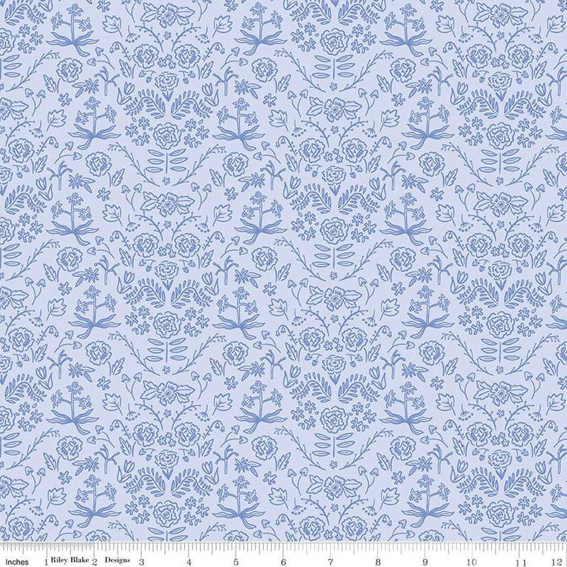 Blue Damask Fabric - Etsy