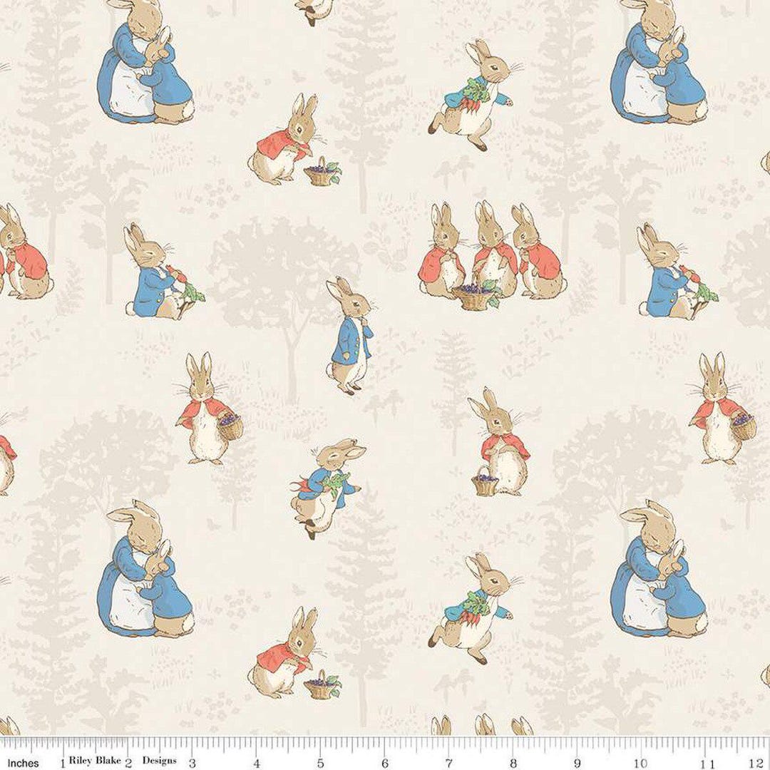 The Tale of Peter Rabbit™ | Flannel Cotton Fabric - Main Cream ...