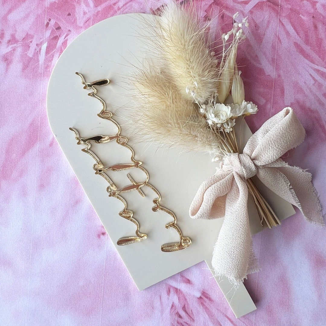 Arch Happy Birthday Cake Topper Mini Dried Flower Cake - Etsy