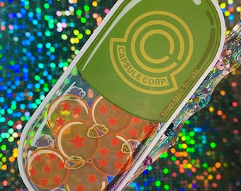 Dragon Ball Capsule Pill Clear or Holographic Vinyl Sticker - Etsy