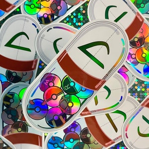Pokemon Capsule Pill Holographic Vinyl Sticker - Etsy