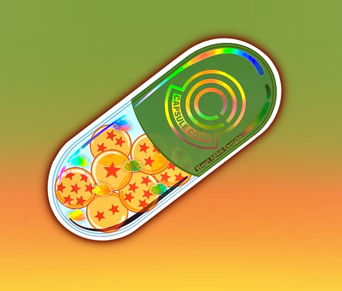 Dragon Ball Capsule Pill Clear or holographic vinyl sticker - Etsy Italia