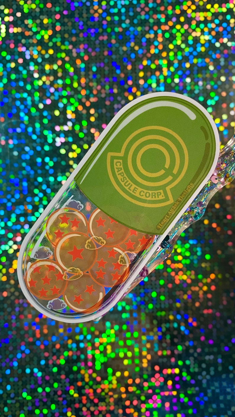 Dragon Ball Capsule Pill Clear or Holographic Vinyl Sticker - Etsy