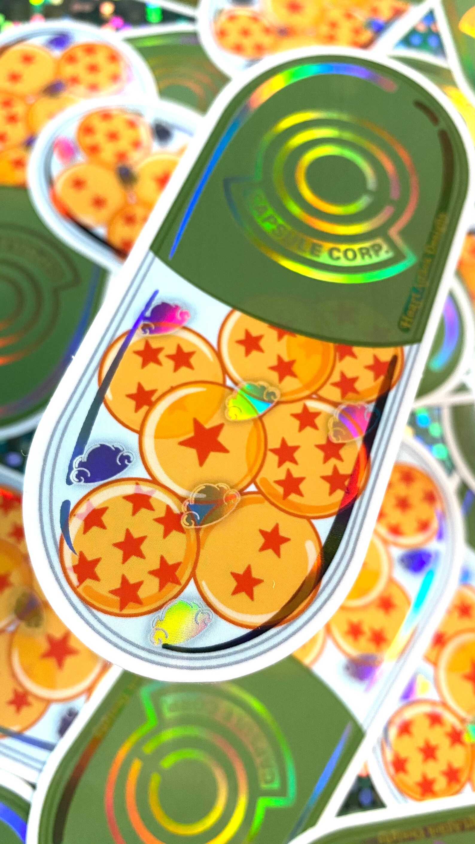 Dragon Ball Capsule Pill Clear or Holographic Vinyl Sticker - Etsy UK