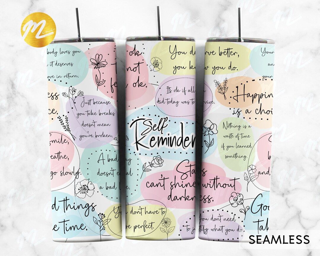 Daily Reminder Tumbler Wrap, Positive Words Tumbler , Gift for Mother's ...