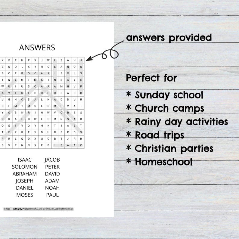 Abraham & Isaac Activity Sheet, Bible Word Search,christian Printable ...