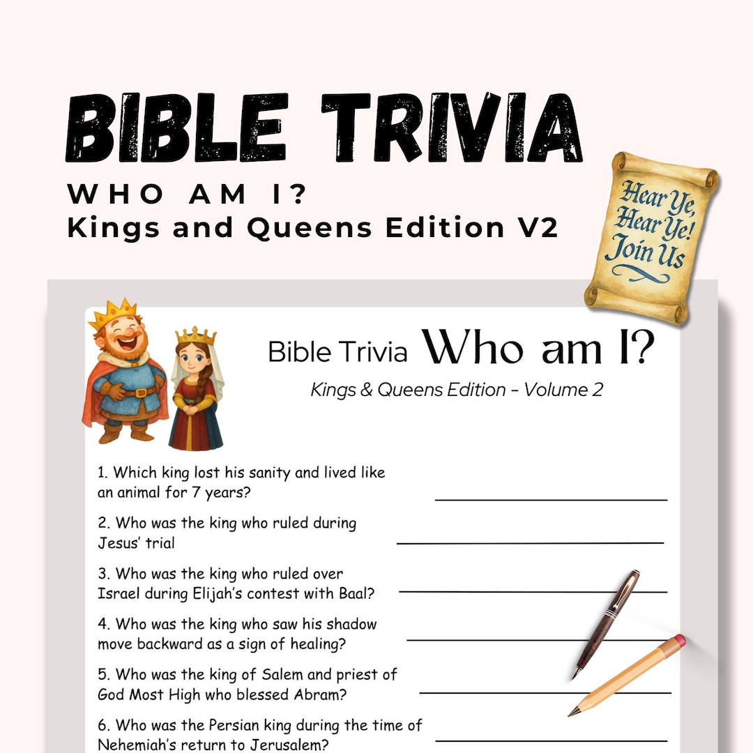 Who is It Bible Trivia, Bible Study Game Printable, Fun Sunday School ...