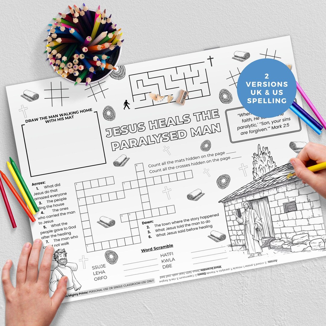 Jesus Heals the Paralyzed Man Activity Sheet, Christian Colouring ...