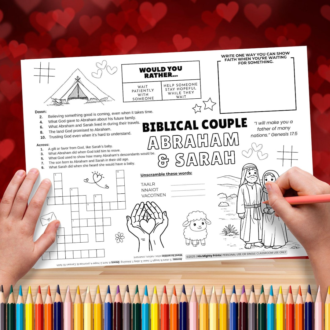 Abraham and Sarah Bible Activity Worksheet for Kids – Christian ...