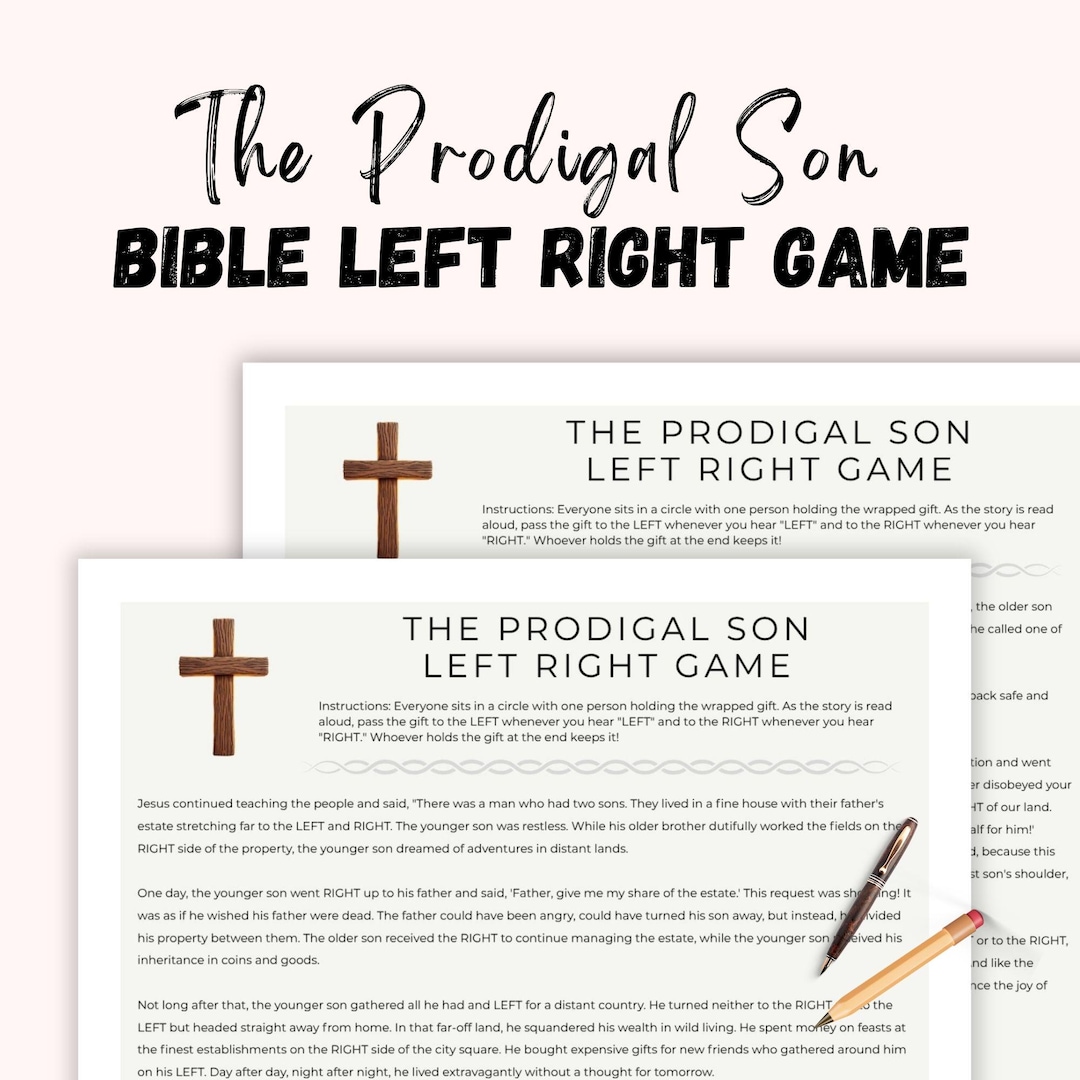 Fathers Day Left Right Game Party Game,the Prodigal Son,pass the Prize ...