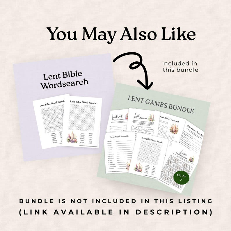 Lent Bible Word Search Printable for Christian Groups, Lenten Season ...