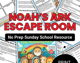 Noah's Ark Escape Room - Activity for Youth, Printable Bible Game for ...
