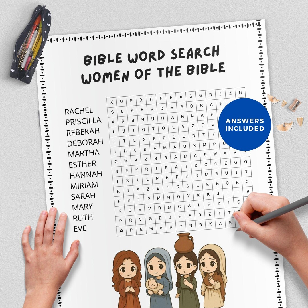Women of the Bible Word Search, Christian Puzzle PDF for Kids, Quiet ...