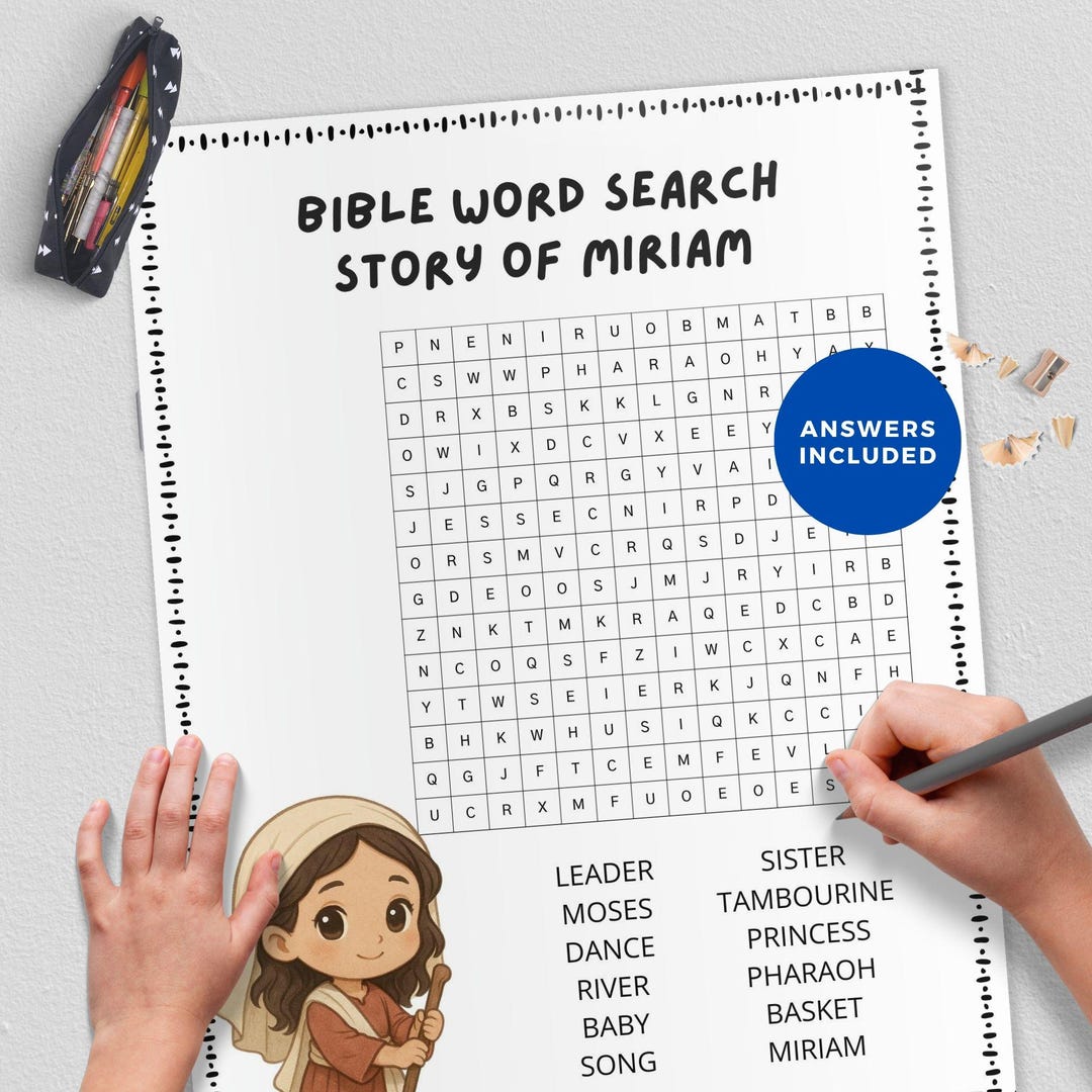 Miriam Bible Word Search Puzzle,christian Gameschooling PDF, Sunday ...