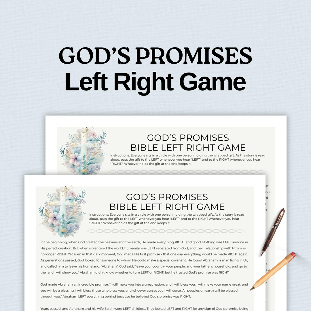 Bible Game,god's Promises Left Right Game,women Ministry,sunday School ...