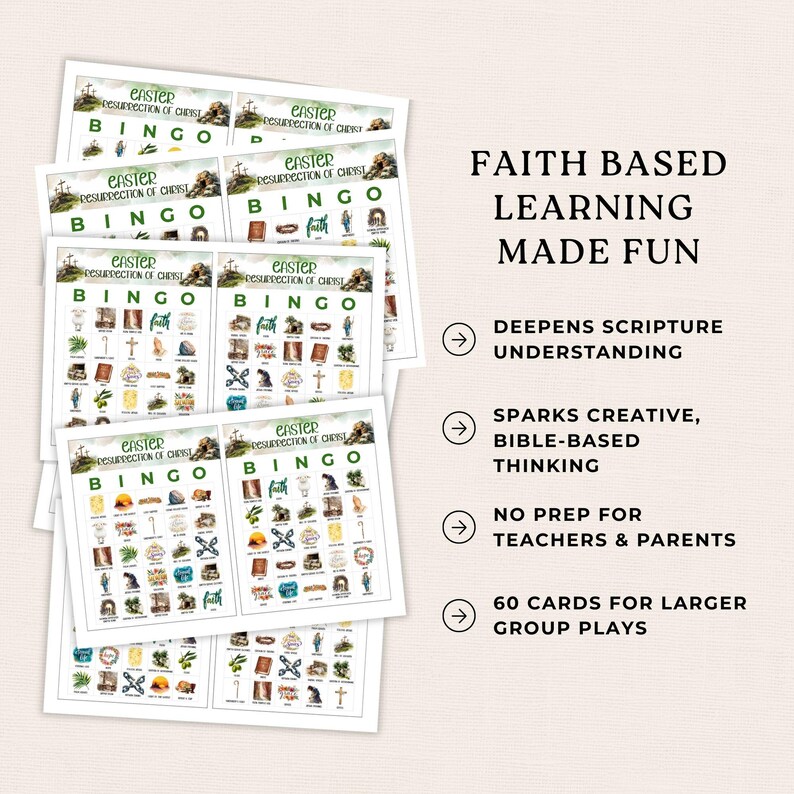 Easter Resurrection of Christ Bingo Game, Christian Bible Activity ...