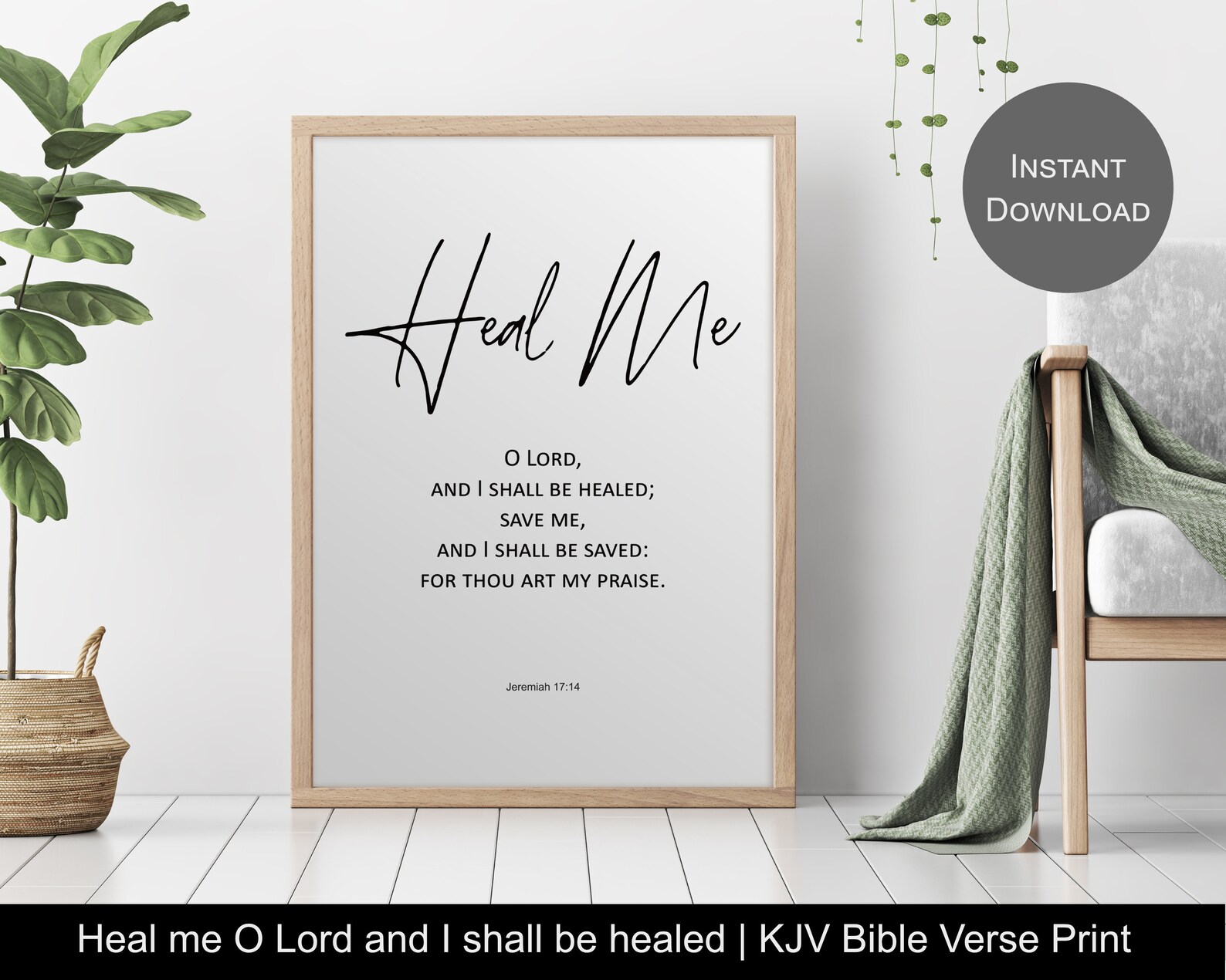 Heal Me O Lord KJV Bible Verse Print for Healing and Health | Etsy