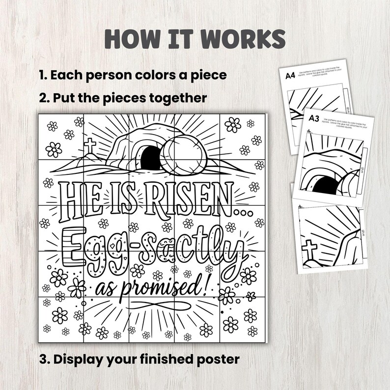 Easter Collaborative Poster Coloring Activity, Christian Classroom ...