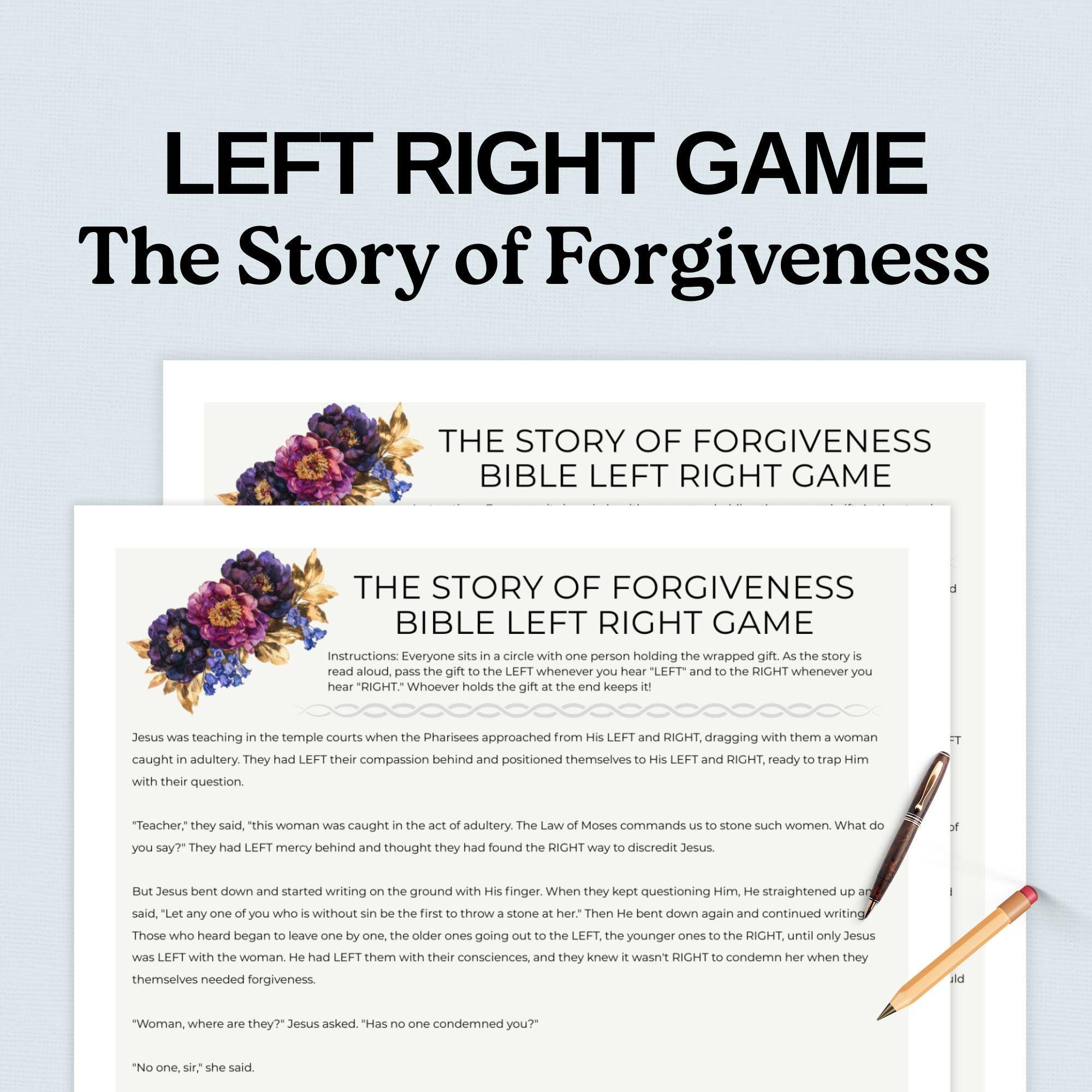 Forgiveness Bible Game: Women's Ministry Icebreaker (printable PDF - Etsy