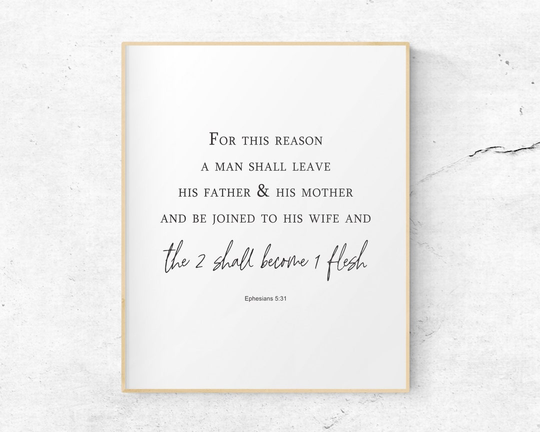 Ephesians 5:31,christian Wedding Gift,christian Gifts for Women, Bible ...