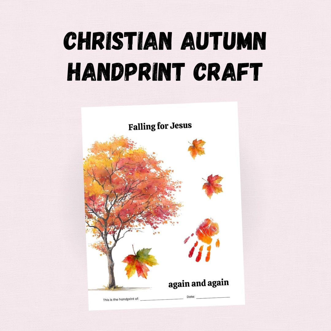 Falling for Jesus Handprint Craft, Bible Activity Sunday School Art ...