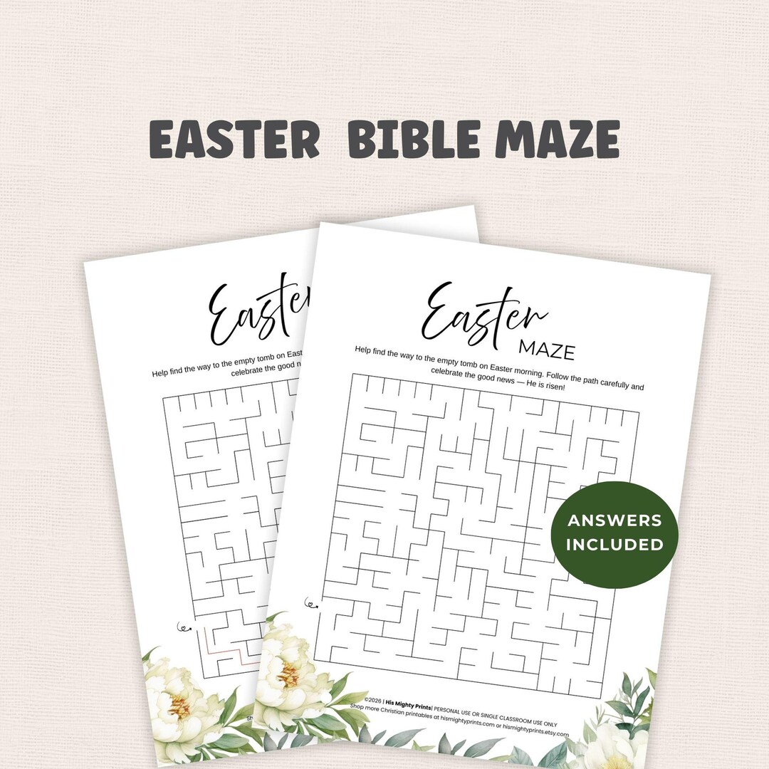 Easter Bible Maze PDF for Church Group, Christian Resurrection Activity ...