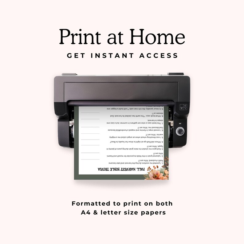 Fall Harvest Bible Trivia Game Printable for Church Events, Sunday ...